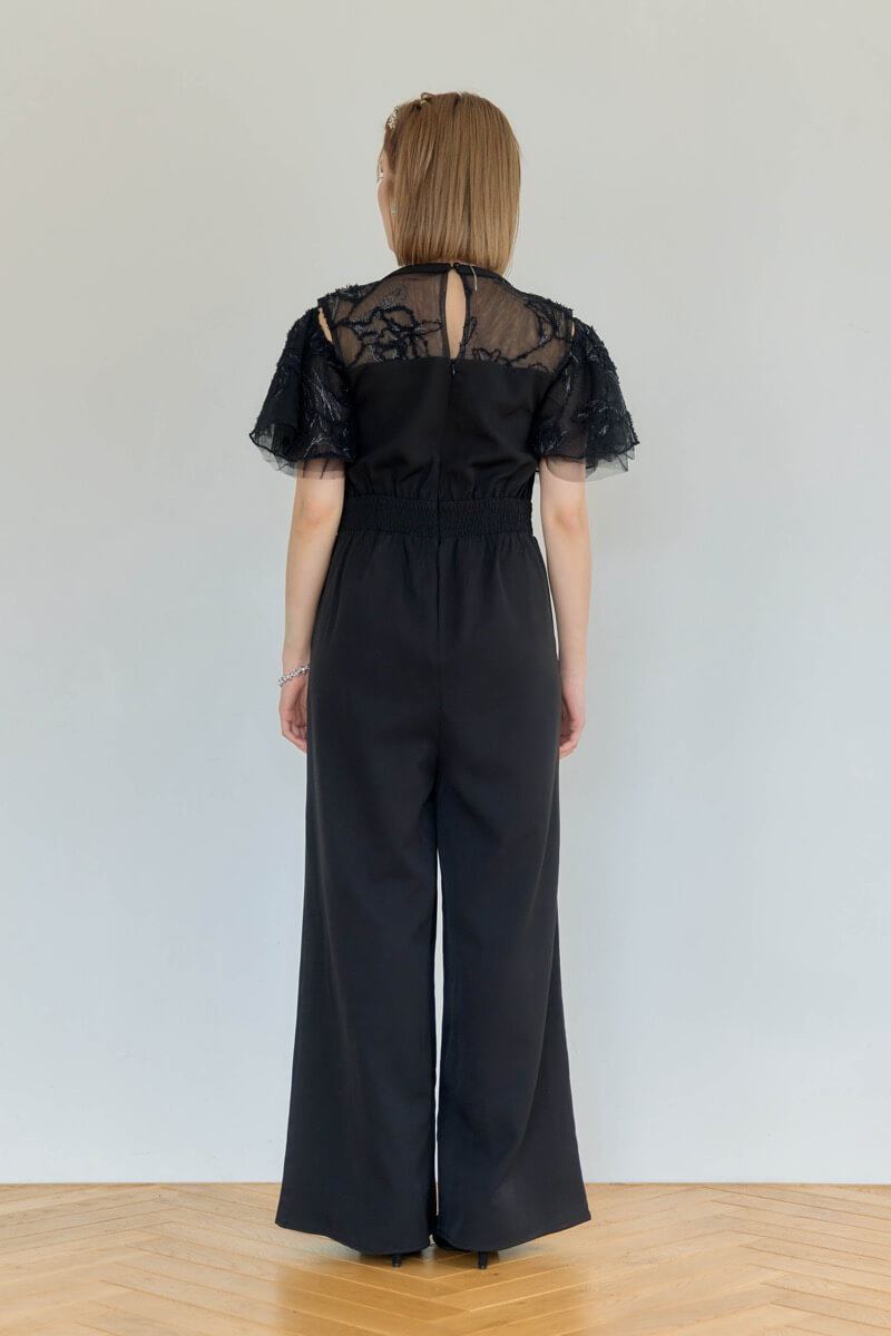 ブラックの2wayフリンジレースドレス | darial | M | 結婚式パーティーのレンタルドレスはリリアージュ